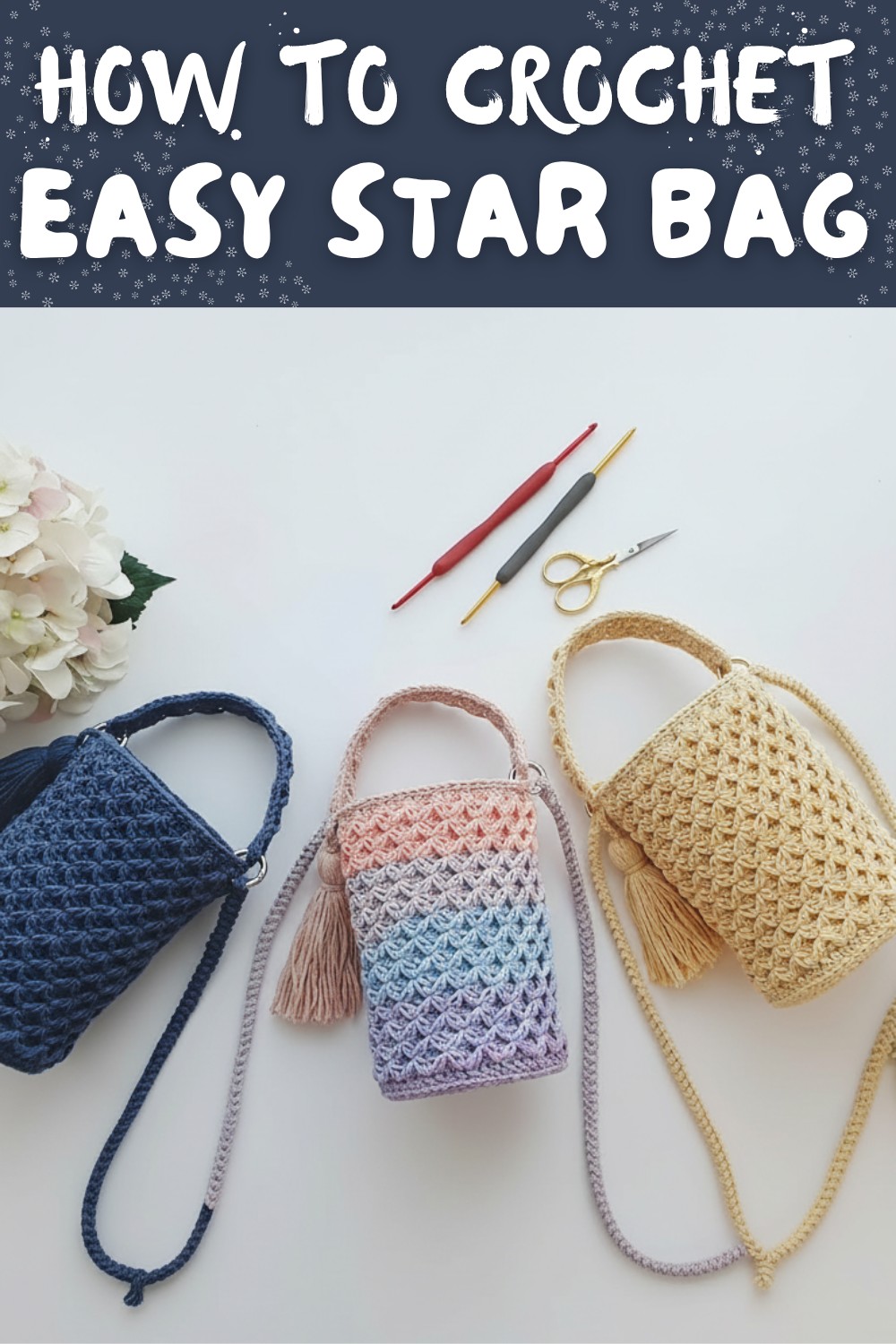 Crochet Star Bag Free Pattern for 3D Texture - Yarns Craze